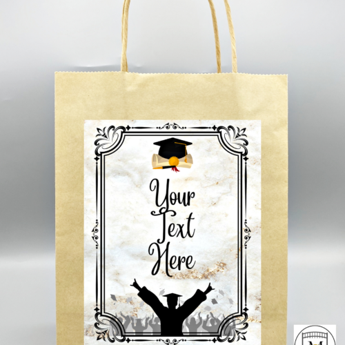 Graduation Favor-Gift Bag EDITABLE Label · Major Gates