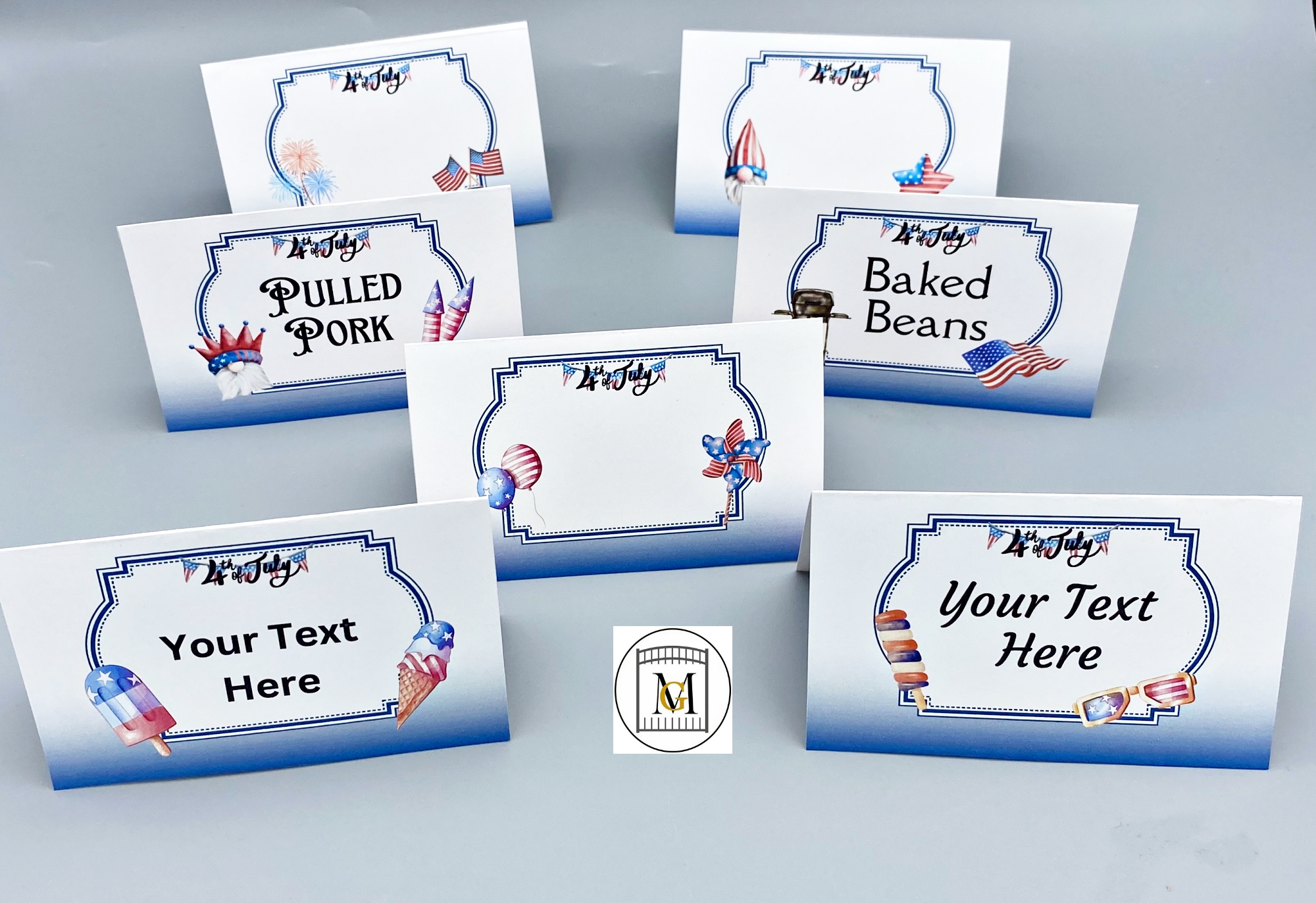 4th of July Party Food Tent Label-EDITABLE · Major Gates