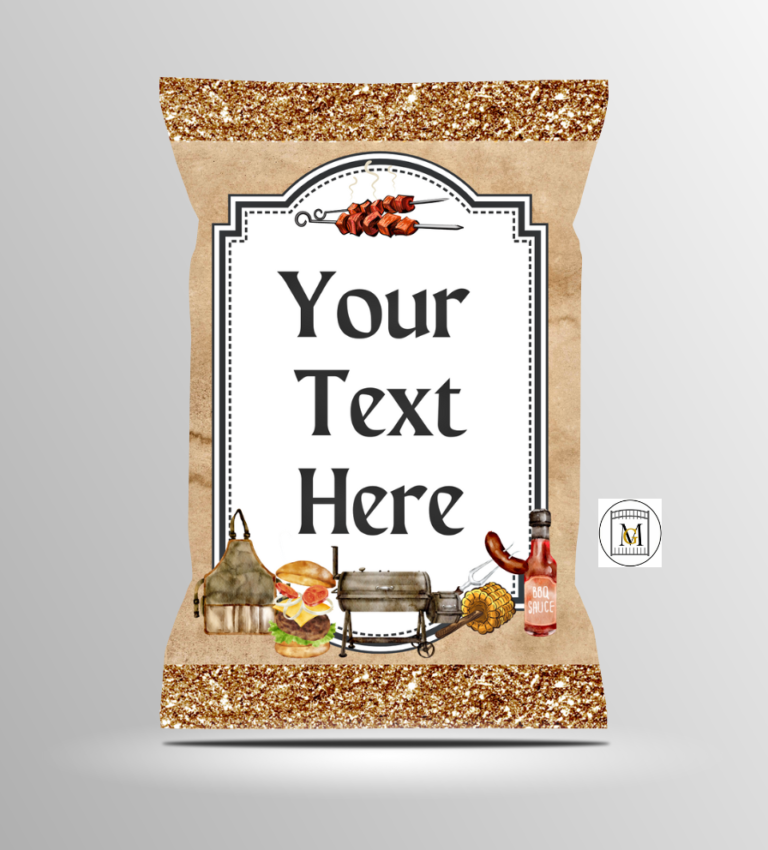 BBQ Birthday Chip Bag/Popcorn Cover - EDITABLE · Major Gates