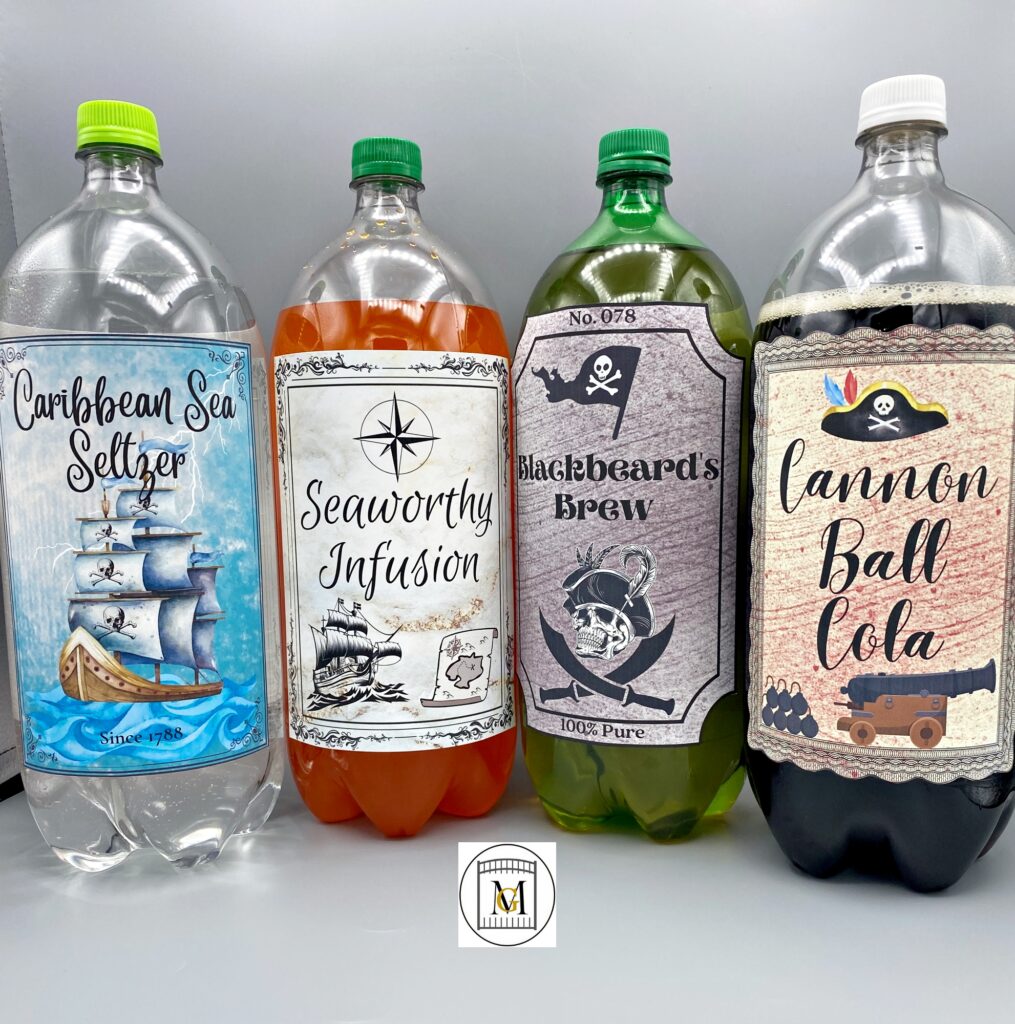 Pirate Birthday Party 2 Liter and Wine Bottle Label Bundle Download ...