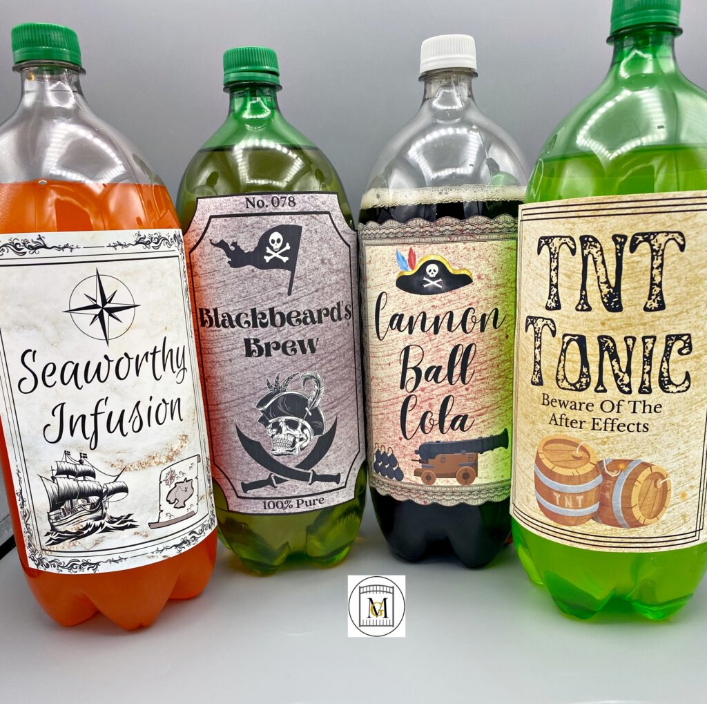 Pirate Birthday Party 2 Liter and Wine Bottle Label Bundle Download ...