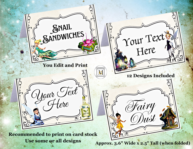 Fairy Birthday Food Label-Candy Label/EDITABLE Download · Major Gates