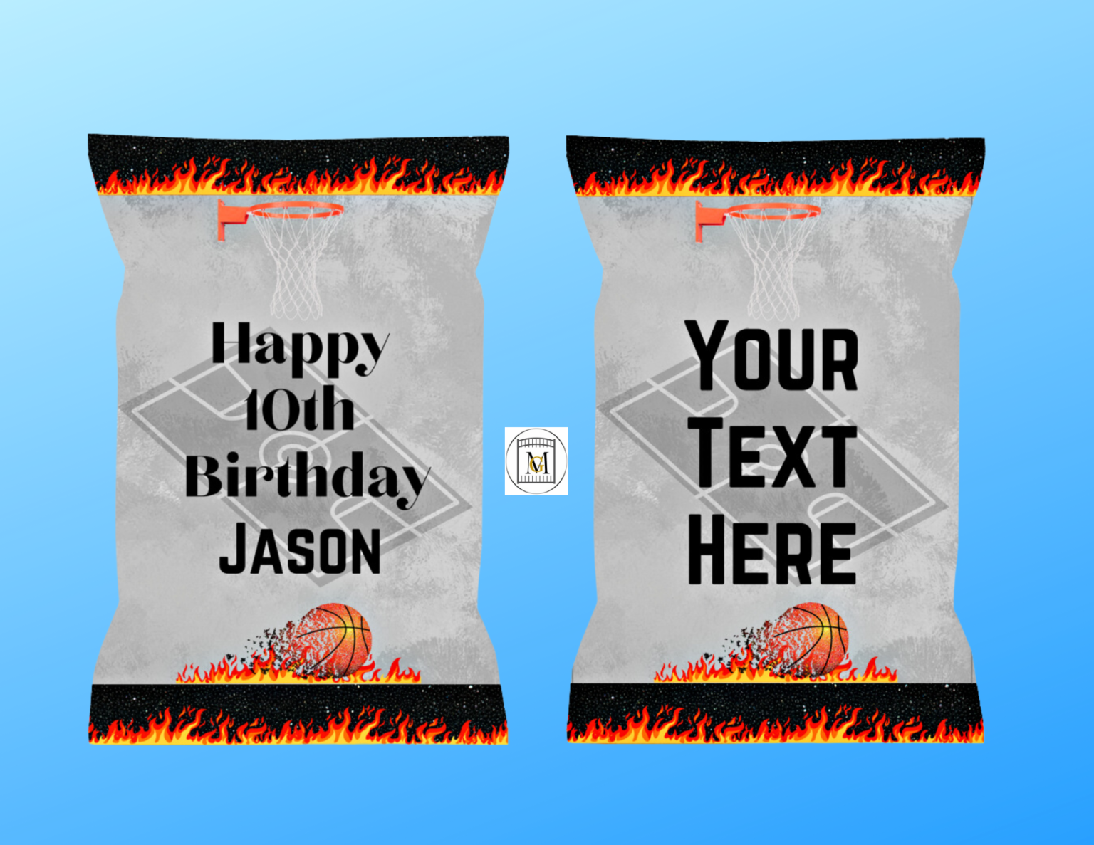 Basketball Birthday Chip Bag/Popcorn Cover - EDITABLE Download · Major ...