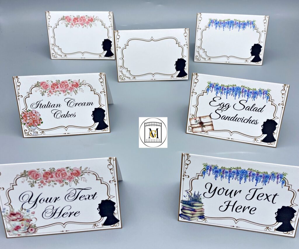 Bridgerton Placecards Food Tent Label-Candy Label/EDITABLE Download ...