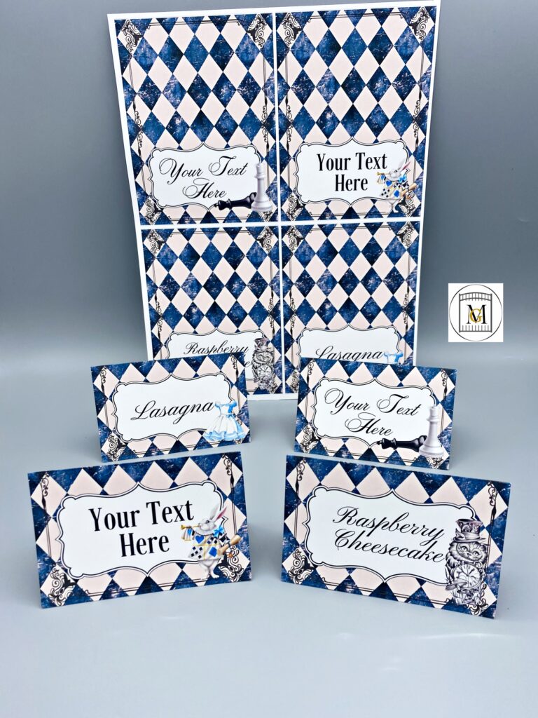 Alice in Wonderland Placecards Food Tent Label-Candy Label/EDITABLE ...