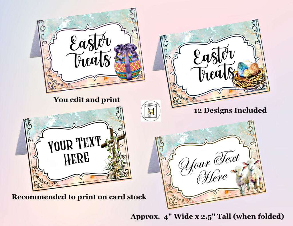 Easter Food Tent Label-Candy Label-Place Cards EDITABLE Download ...