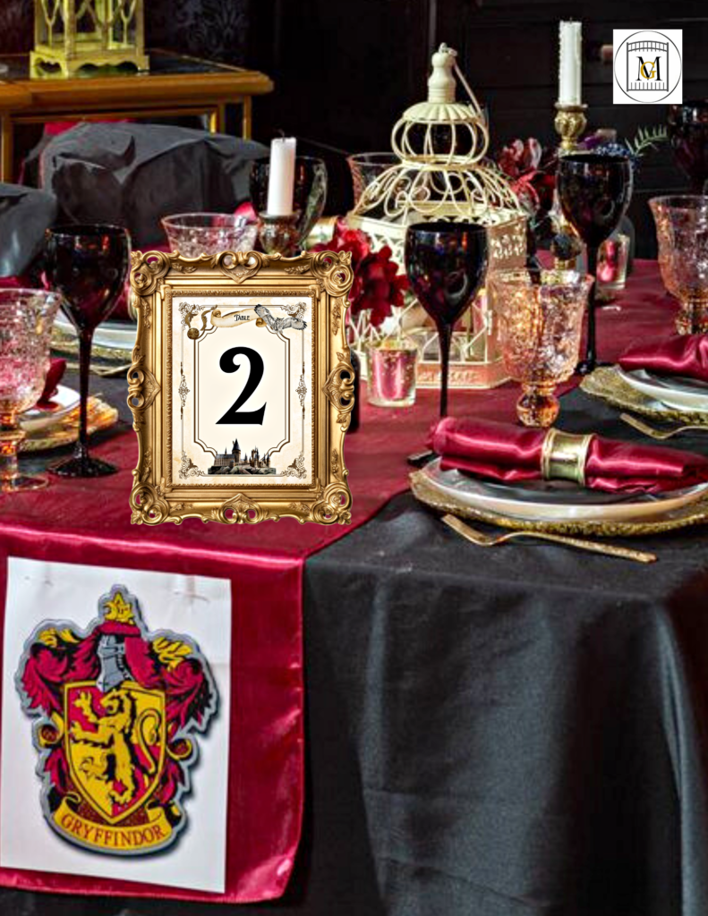 Wizard HP Birthday Party EDITABLE Table Numbers Download · Major Gates