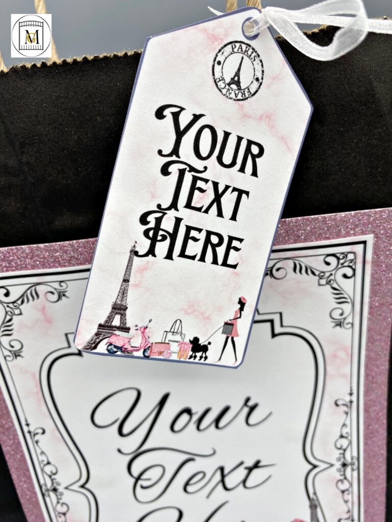 Paris Birthday Party Favor Tag/Thank You Label EDITABLE Download ...