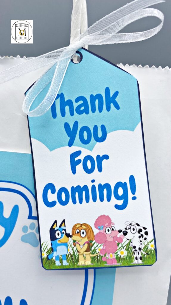 Bluey Birthday Party Favor Tag/Thank You Label EDITABLE Download ...