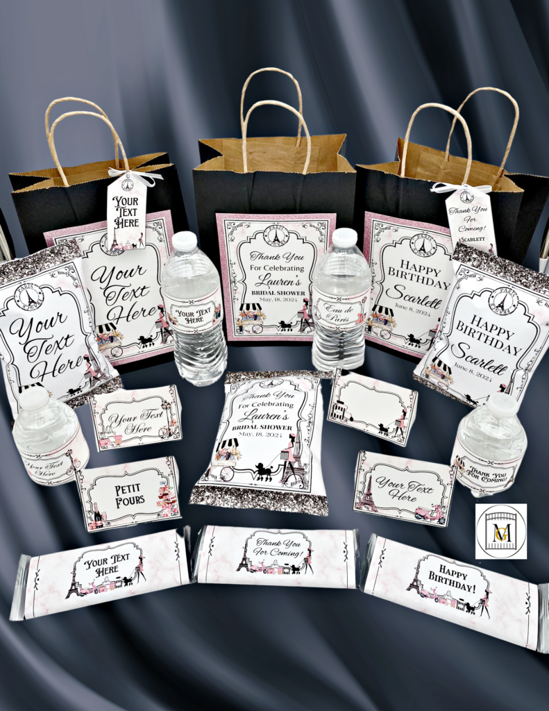 Paris Birthday Party Bundle EDITABLE Download · Major Gates