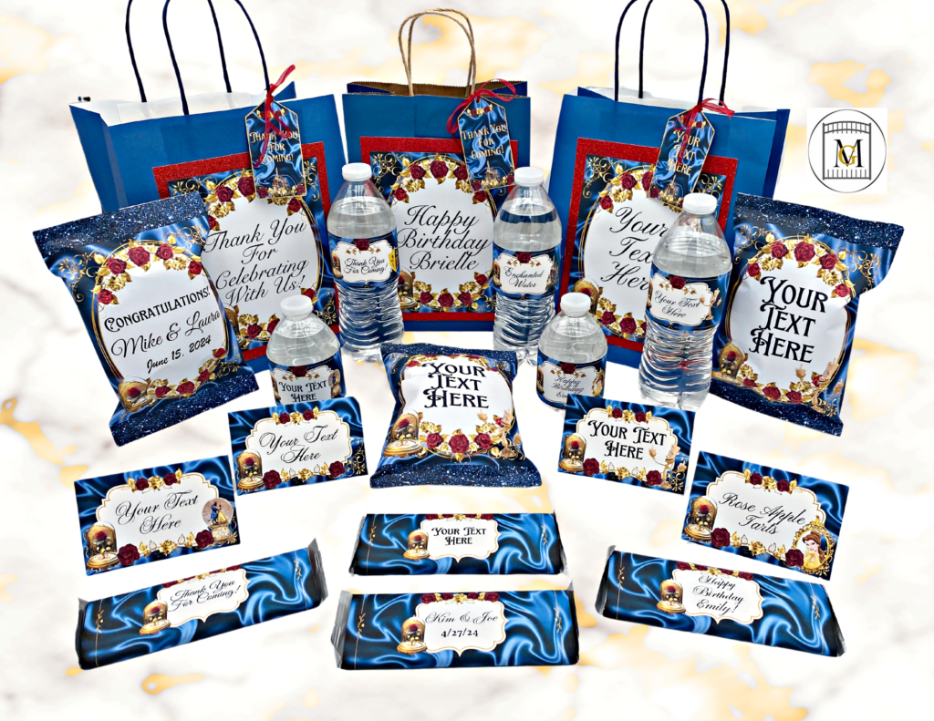 Beauty and The Beast Birthday Party Bundle EDITABLE Download · Major Gates
