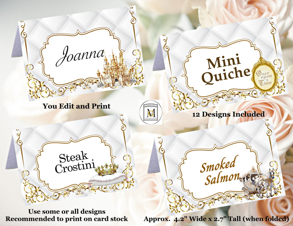 Fairytale Castle Party Food Label-Candy Label-Place Cards/ EDITABLE ...
