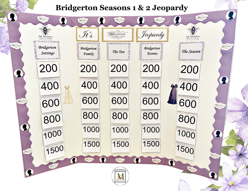 Bridgerton Seasons 1 & 2 Party Trivia/Jeopardy Game Download · Major Gates