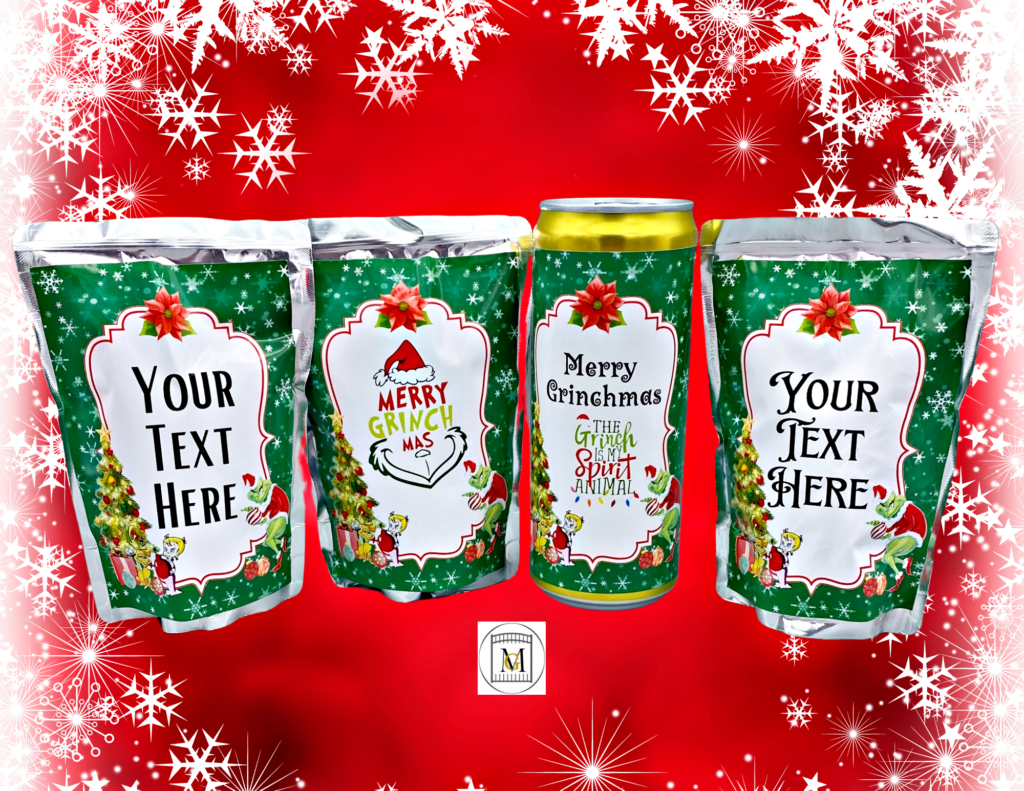 Grinch Party Drink Label Capri Sun-Drink Carton Label EDITABLE · Major ...