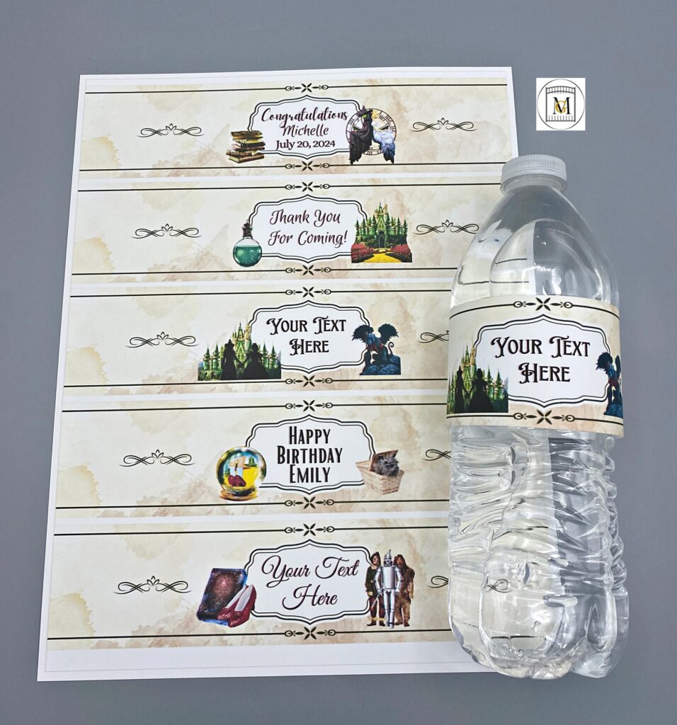 Wizard of Oz-Wicked Birthday Party Water Bottle EDITABLE Label Download ...