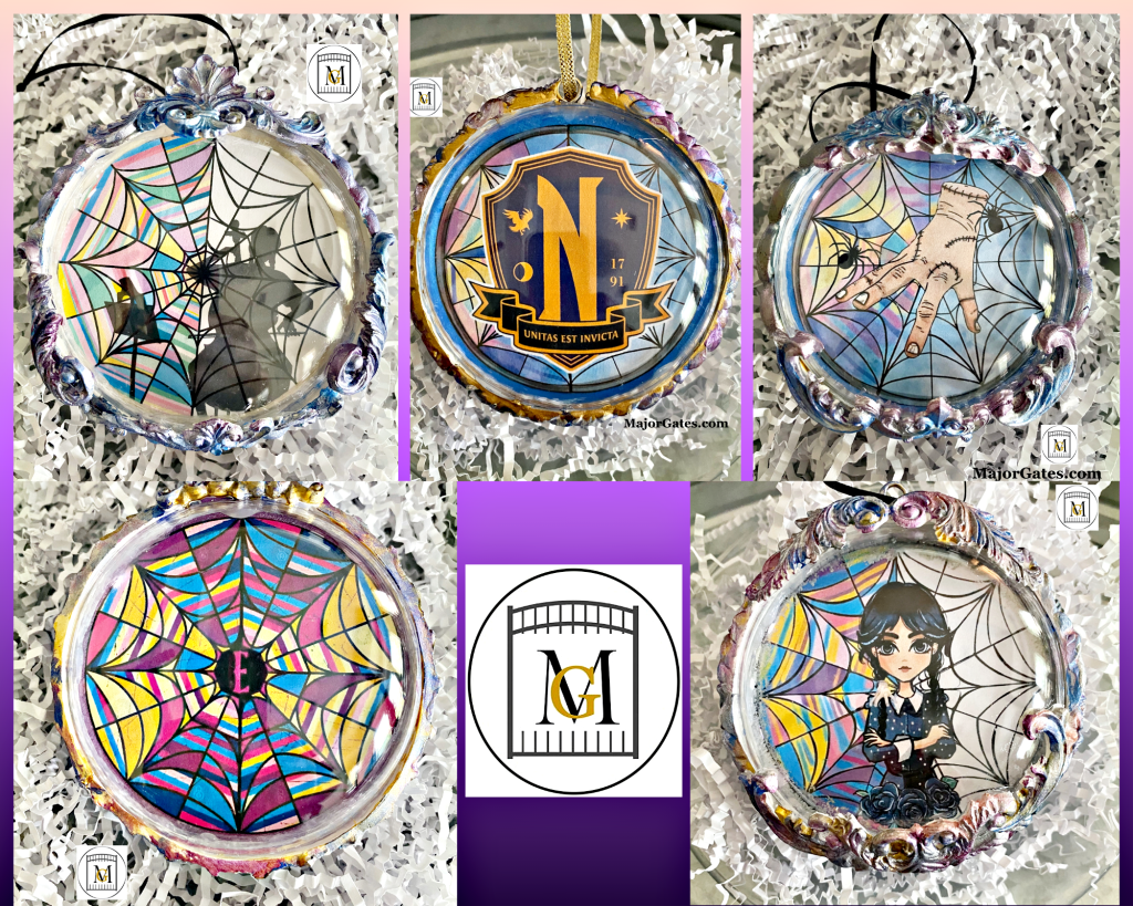 DIY Wednesday Addams Ornaments · Major Gates